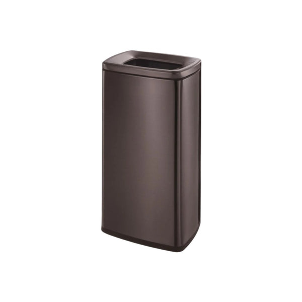 JVD Public Area Bin 30L, Rounded Corners, Double Layer, Nickel Black – Swisstrade