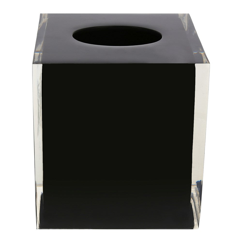 JVD Tissue Box Paris, Square, Black Translucent Finish – Swisstrade