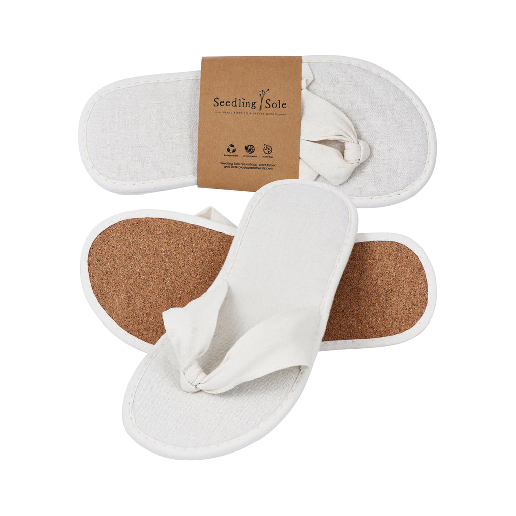 Seedling Sole Hotel Sandals, Toe Thong Straps with Cork Sole in Wrappe ...